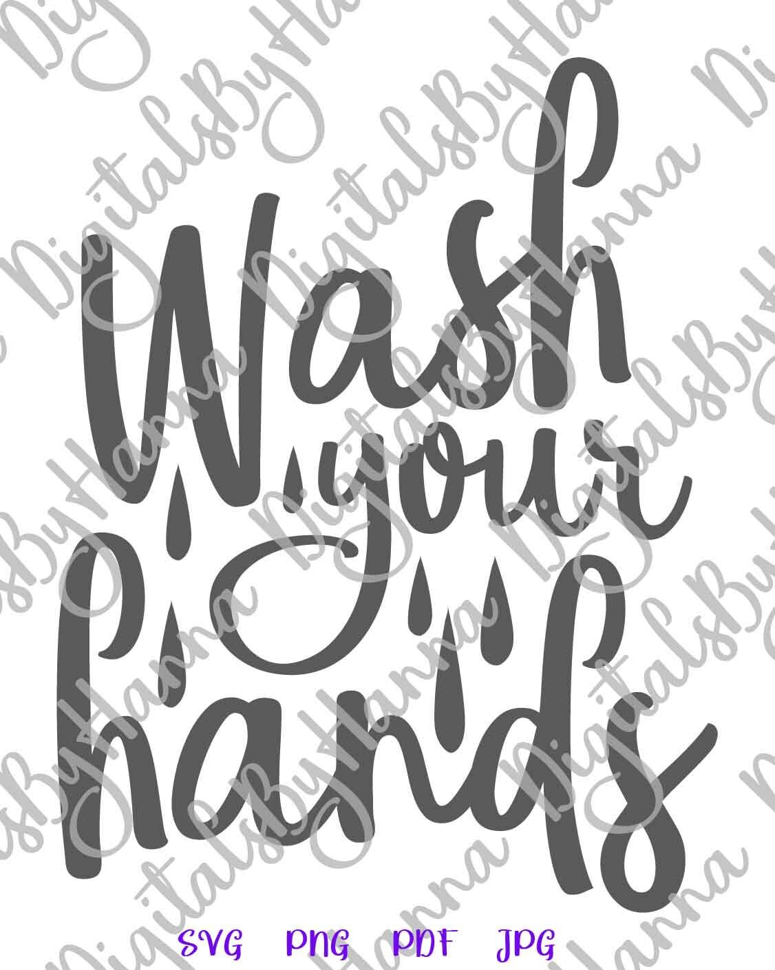 Bathroom Sign SVG Files for Cricut Saying Wash Your Hands | Etsy