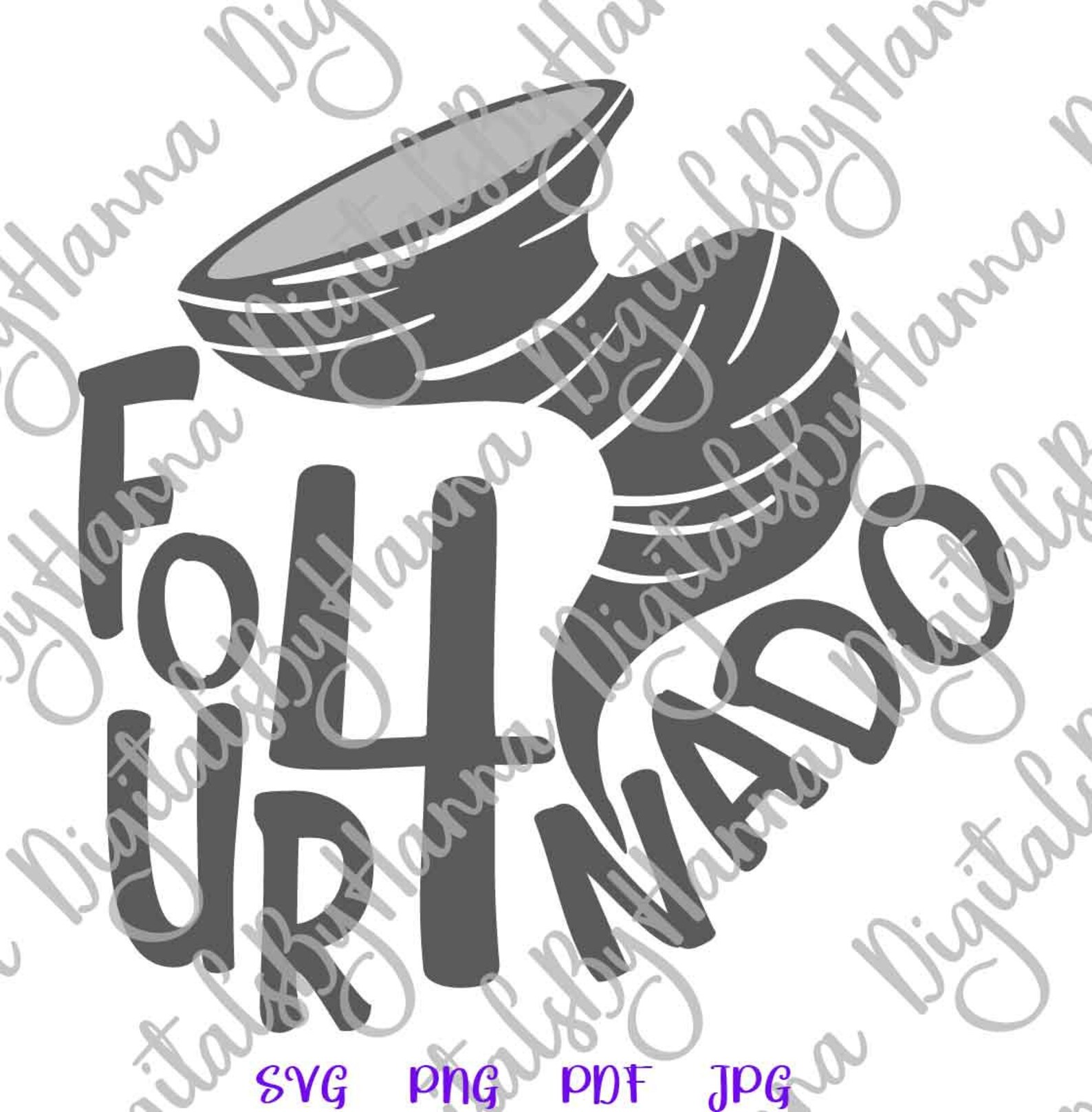 4th Birthday SVG File for Cricut Saying Fournado Four Years - Etsy