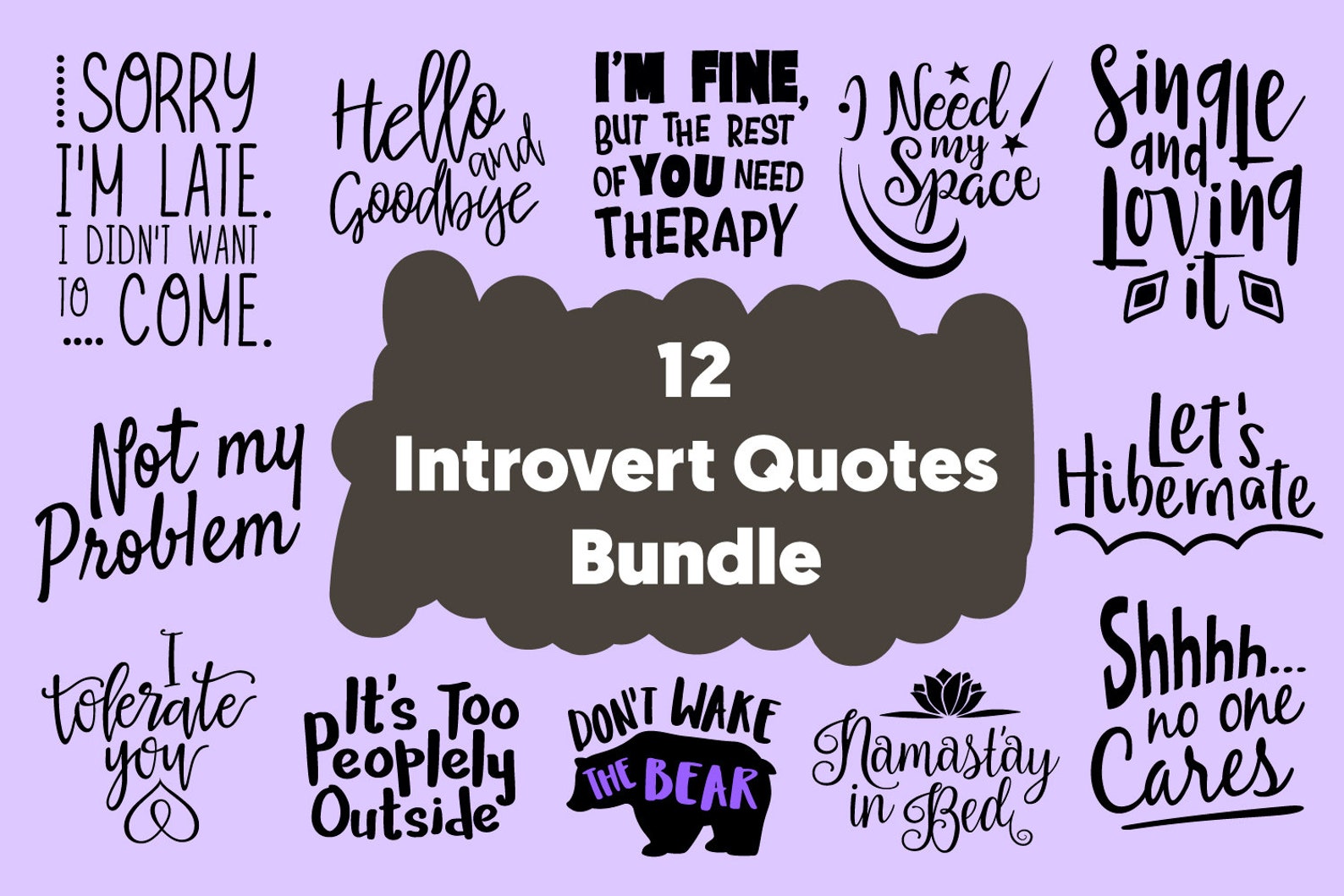 Introvert Quotes Bundle SVG Files for Cricut Items Funny - Etsy