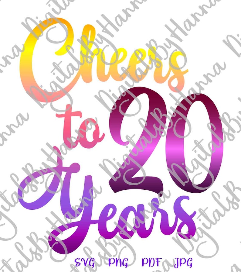 20th Birthday SVG Files for Cricut Saying Cheers to 20 Years - Etsy