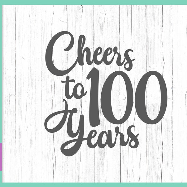 100 Year Birthday Svg - Etsy