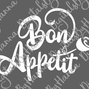 Kitchen SVG File for Cricut Saying Bon Appetit Quote Enjoy Your Meal ...
