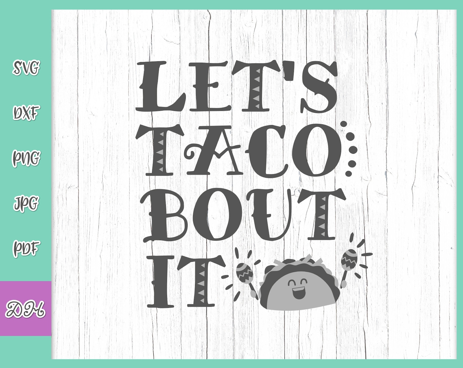 Taco SVG File for Cricut Taco Sticker SVG Funny Quote Saying | Etsy