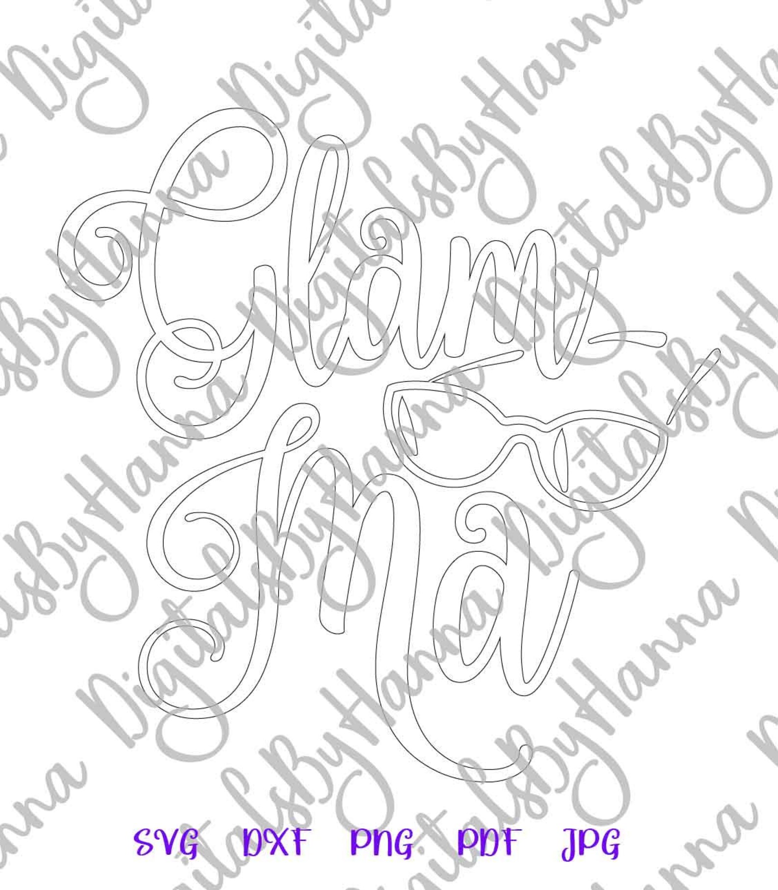 Glamma SVG File for Cricut Family SVG Blessed Grandma Granny | Etsy