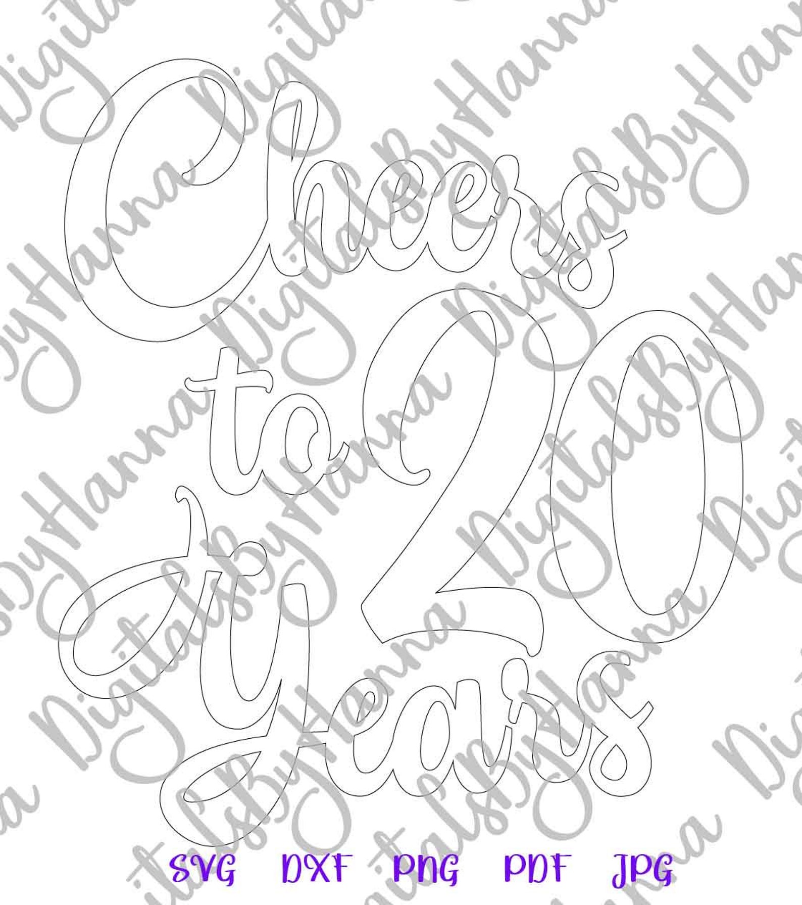 20th Birthday SVG Files for Cricut Sayings Cheers to 20 Years - Etsy Canada