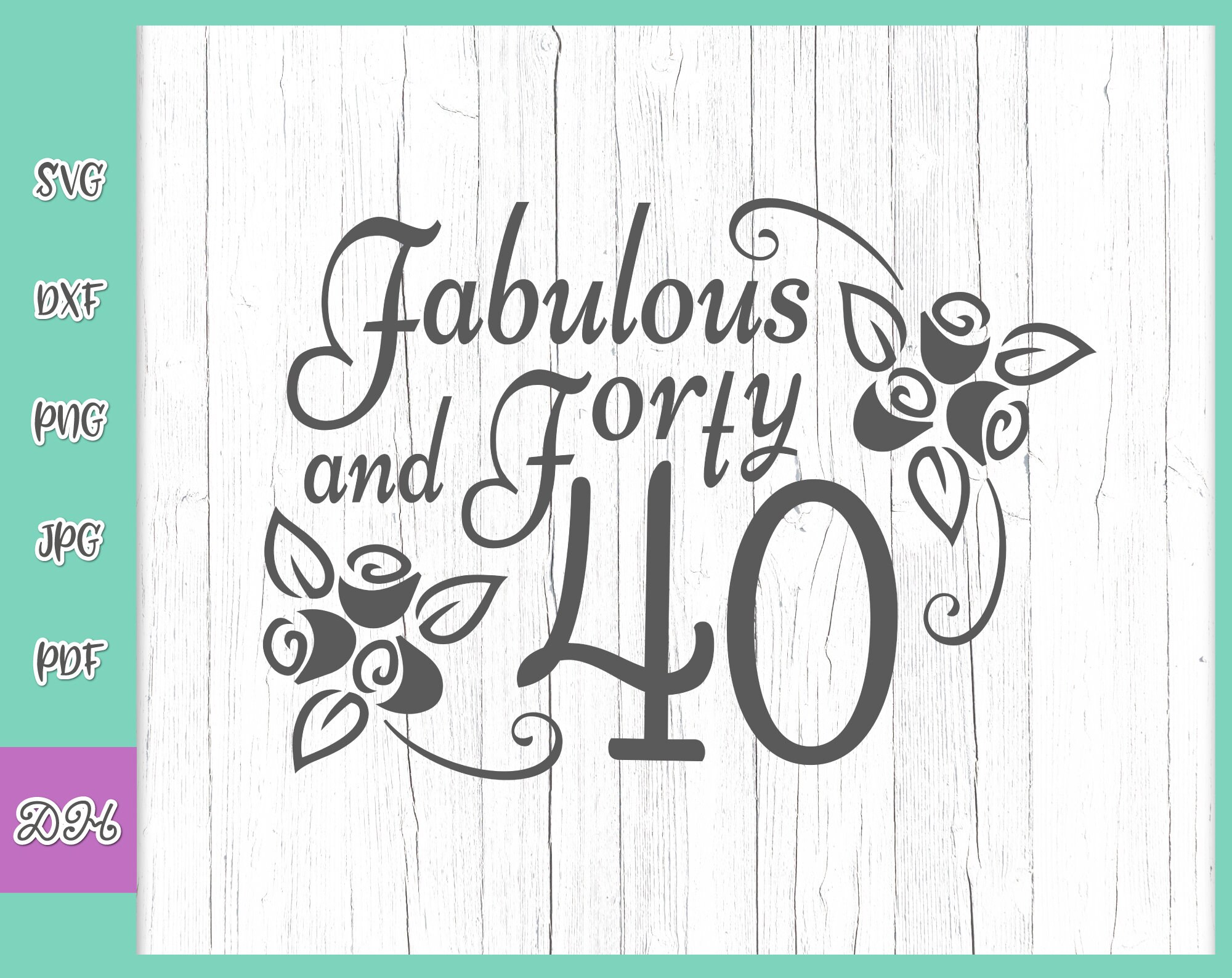 Embellishments 40th Birthday SVG Files for Cricut Saying Fabulous and ...