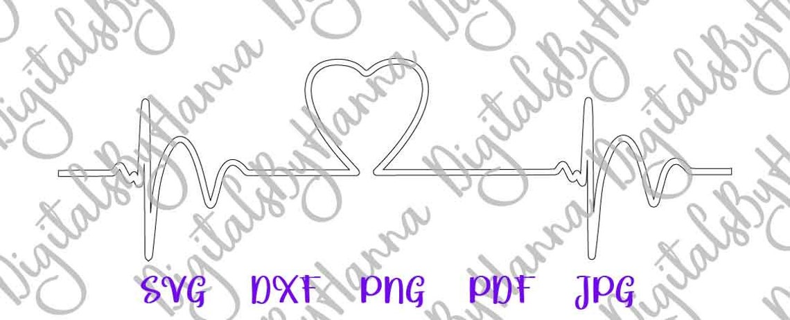 Heartbeat SVG Files for Cricut Ekg Heart Beat Cardiogram | Etsy