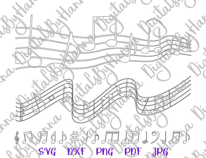 Music SVG Files for Cricut Sheet Music Notes Musical Staff | Etsy