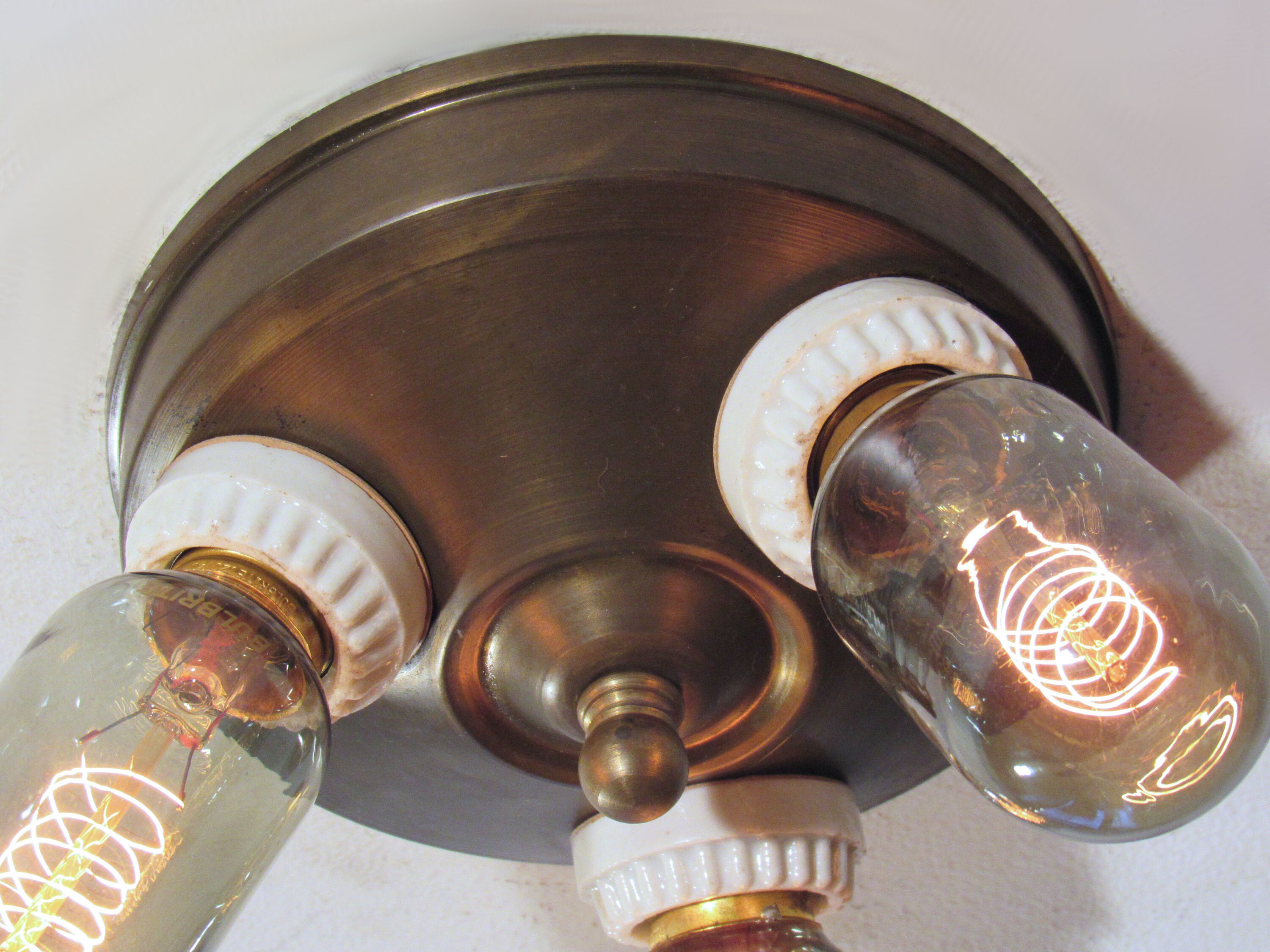 Antique Three Light Socket Cluster Fixture Professionally | Etsy