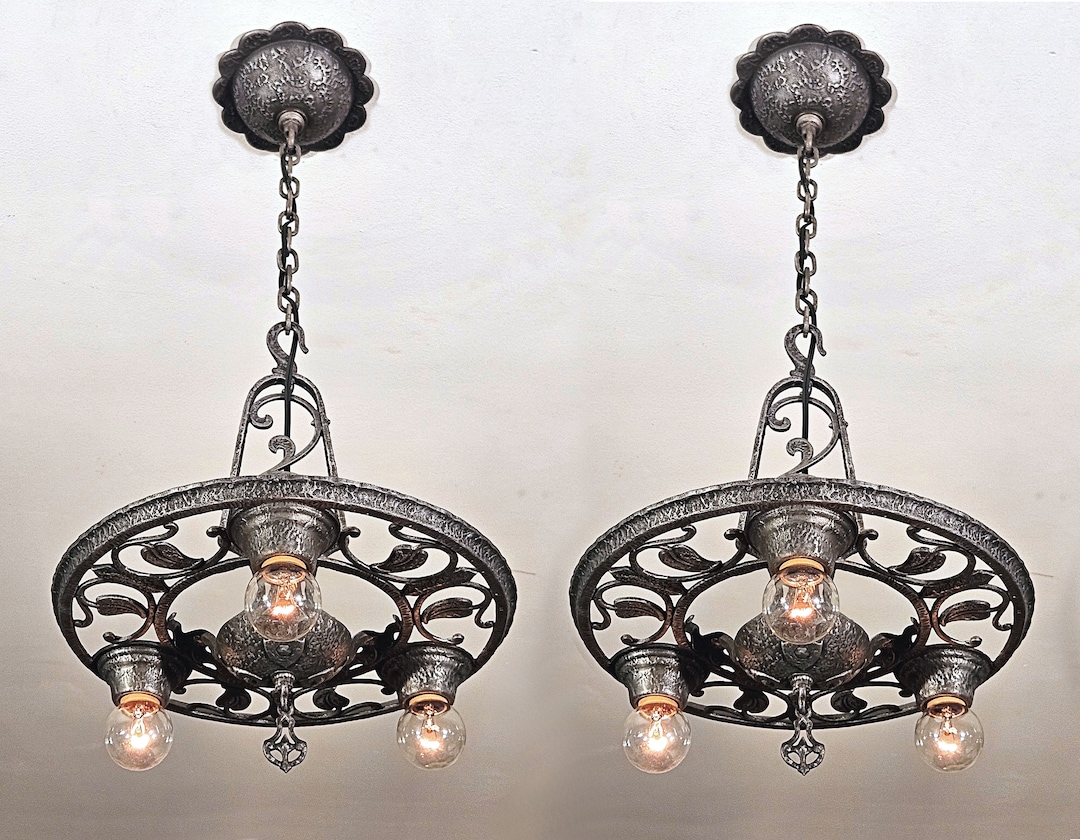 Restored! PAIR of Antique C 1930 Virden or Markel Spanish Revival Light ...