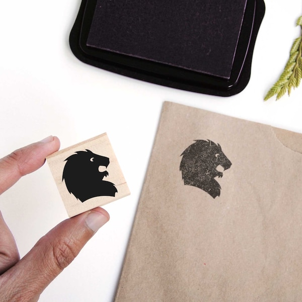 Lion Rubber Stamp - Etsy