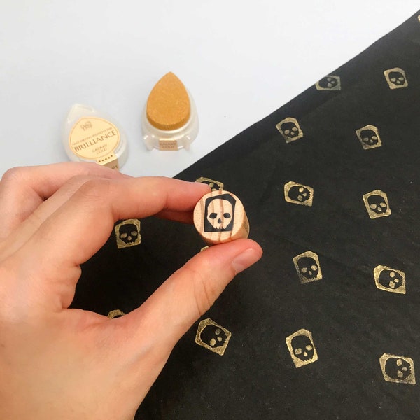 Skull Rubber Stamp - Etsy