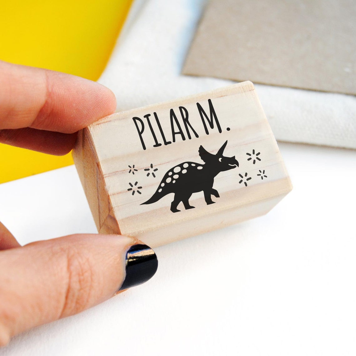 Custom Dinosaurs Stamp With Name Dinosaur Stamp T-rex | Etsy