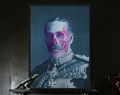 King George Art Print Vintage Abstract Skull Print Royal - Etsy