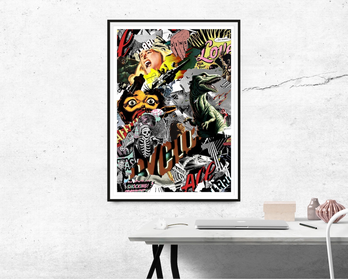 Vintage Comic Art Print Comic Collage Art Retro Aesthetic - Etsy