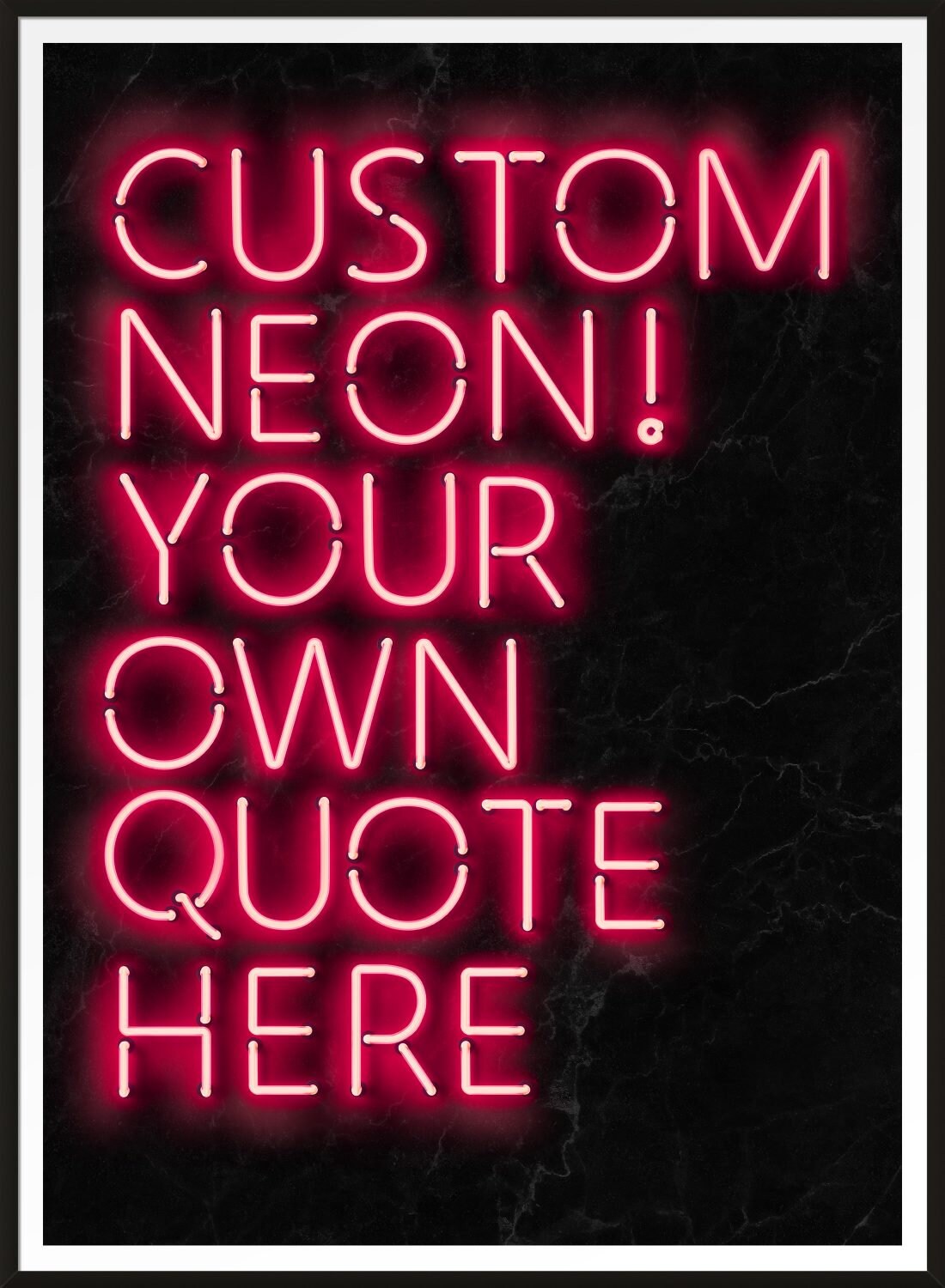 Personalized Red Neon Art Poster Customisable Personalized | Etsy