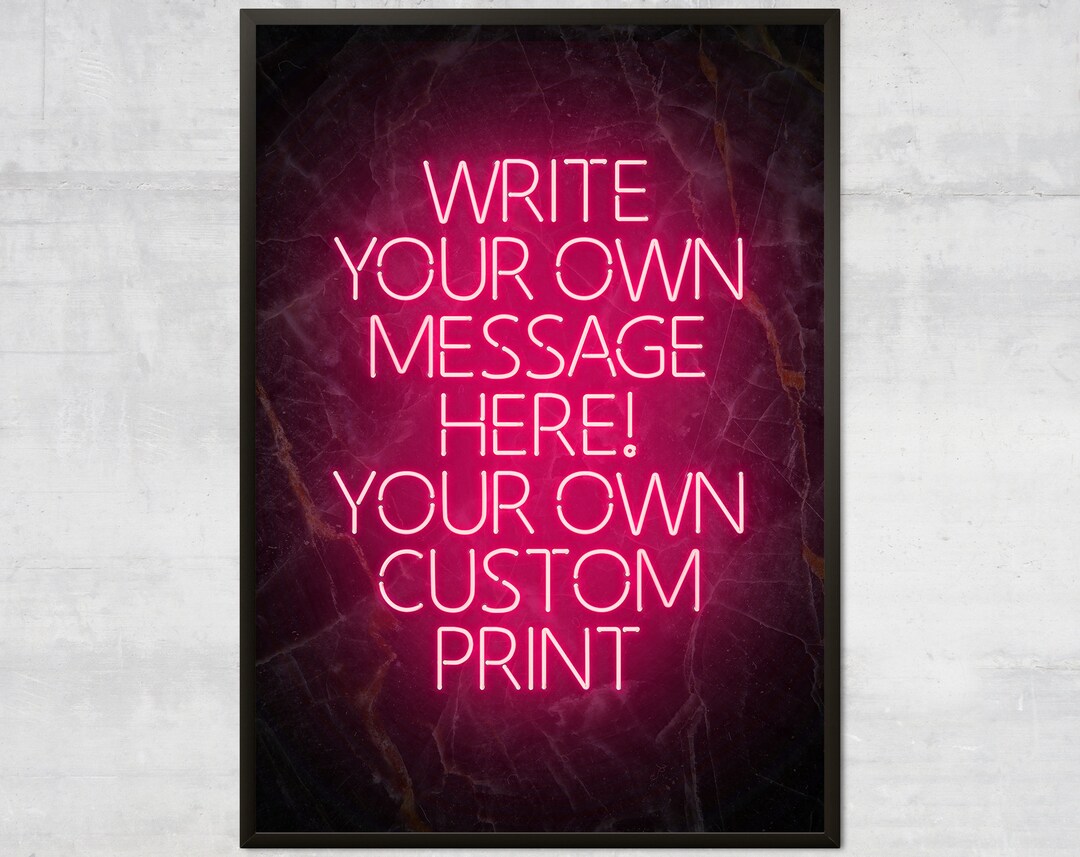 Customisable Red Neon Art Poster Valentines Gift Red Neon - Etsy