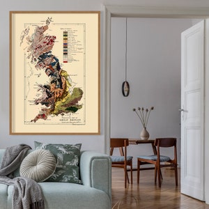 Geological Map UK – Vintage Great Britain Map, Historical UK Map Art ...