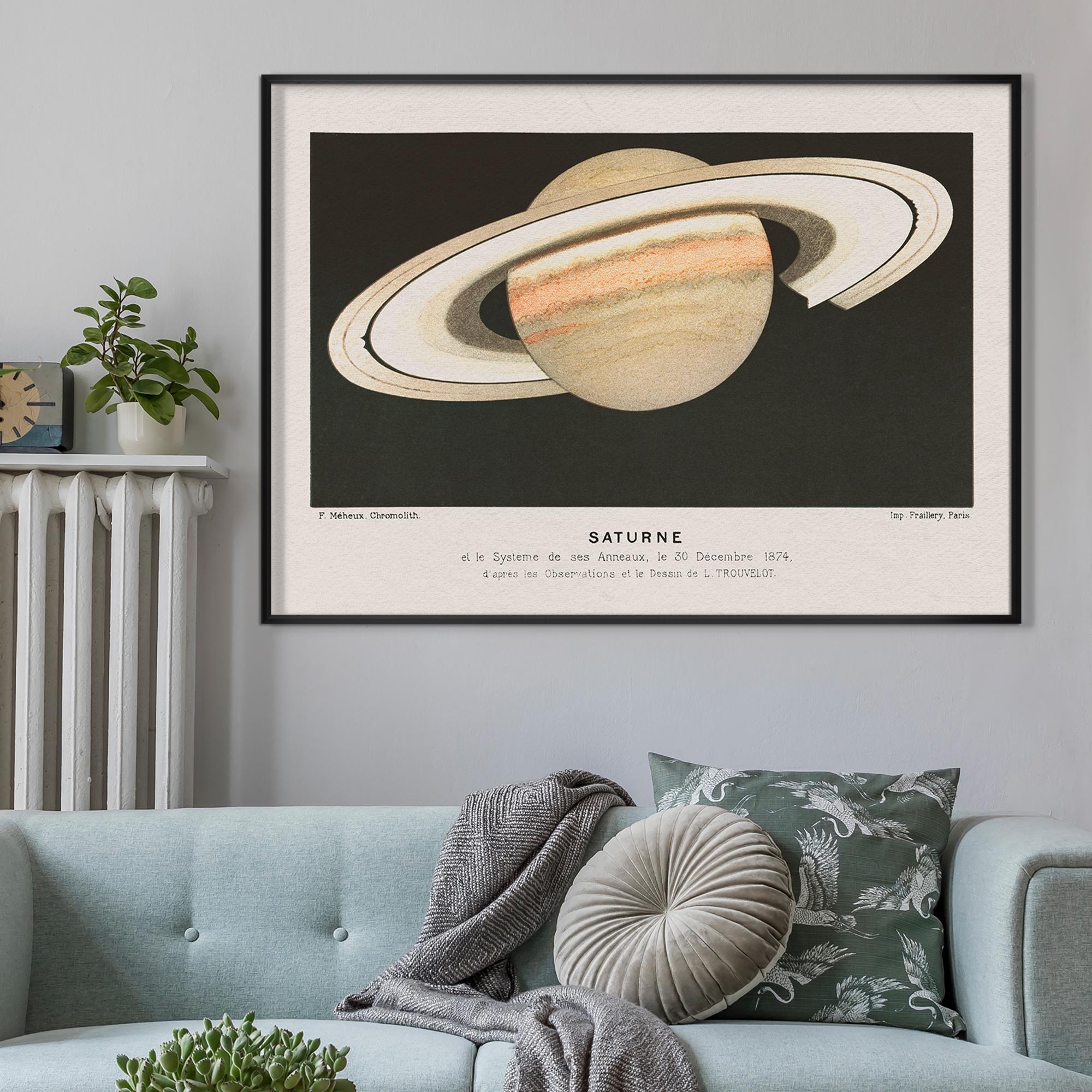 Vintage Saturn Illustration Print – Antique Astronomy Art, Celestial ...