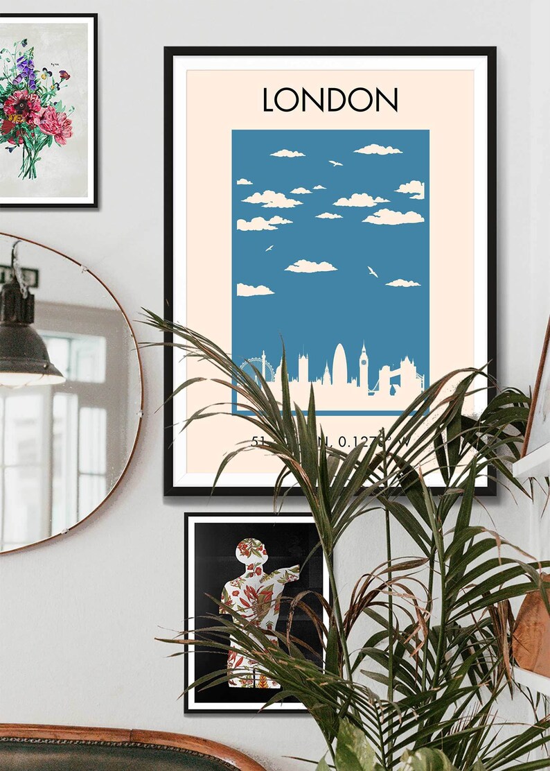 Vintage london print Vintage travel poster Minimalist | Etsy