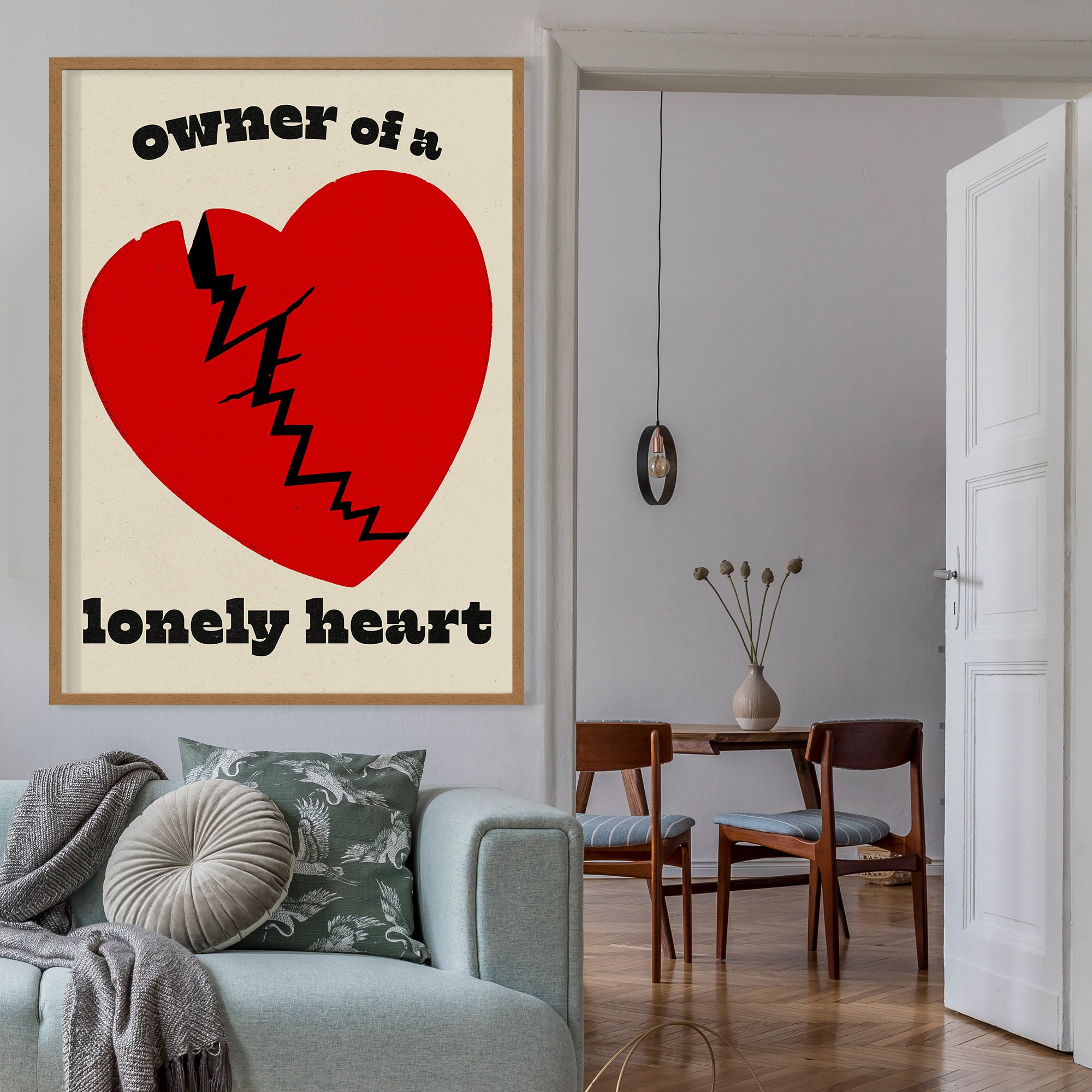 Owner of a Lonely Heart Vintage Art Print , Retro Poster, Song Lyric ...
