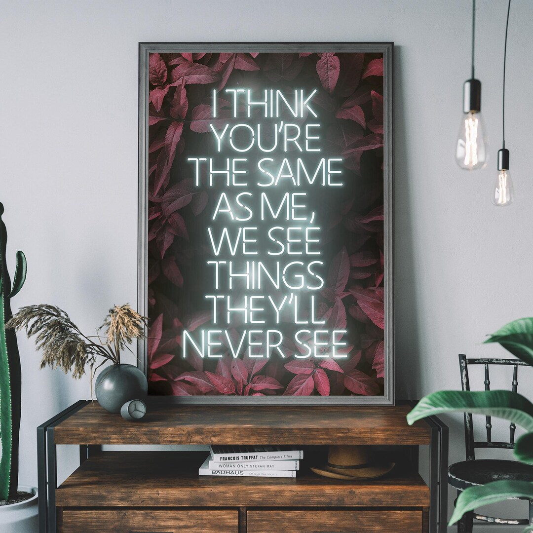 Oasis Live Forever Song Lyric Prints, Neon Sign Print, Music Quote ...