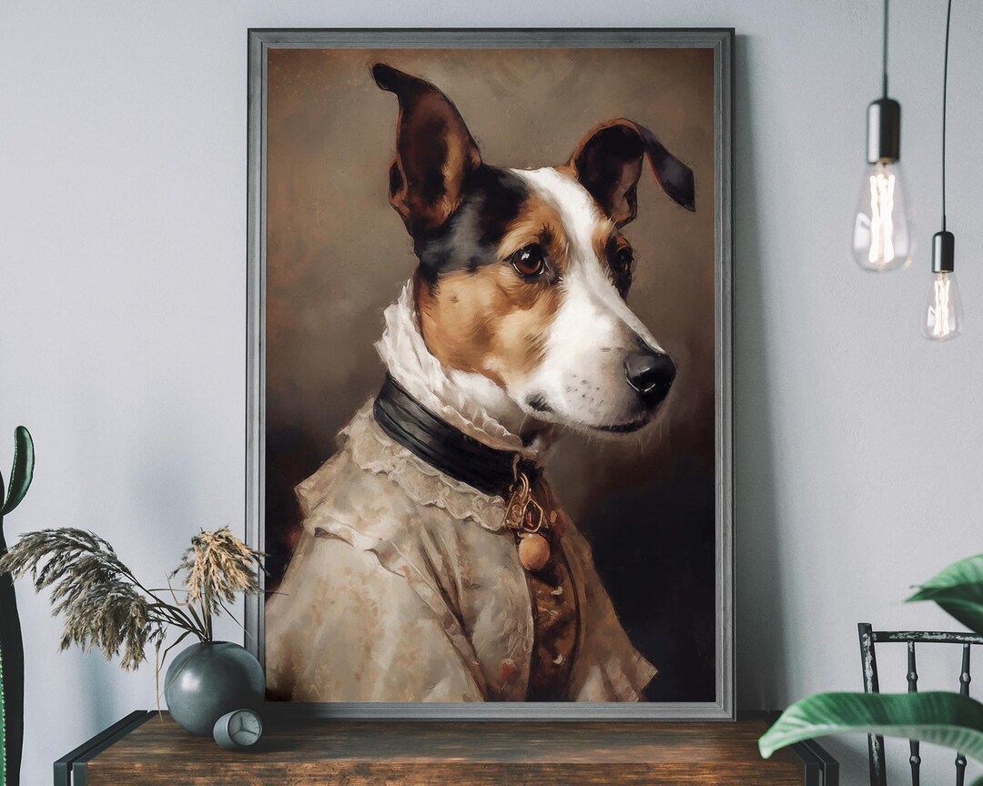 Jack Russell Portrait | Whimsical Renaissance Animal Painting | Altered ...
