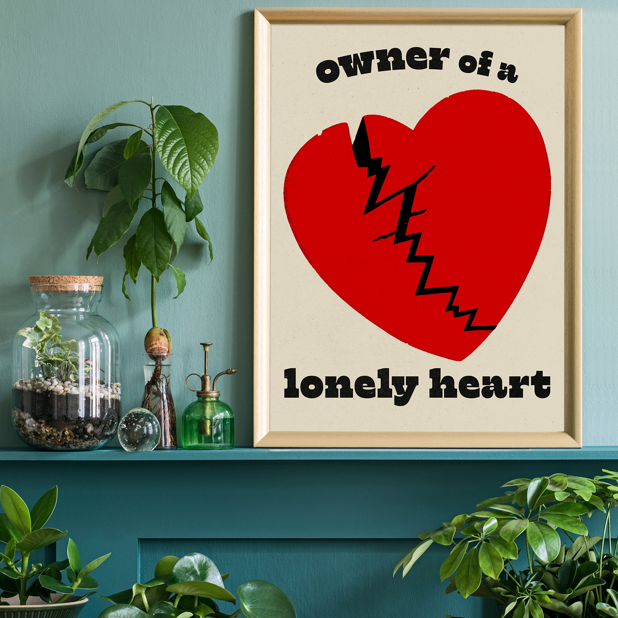 Owner of a Lonely Heart Vintage Art Print , Retro Poster, Song Lyric ...