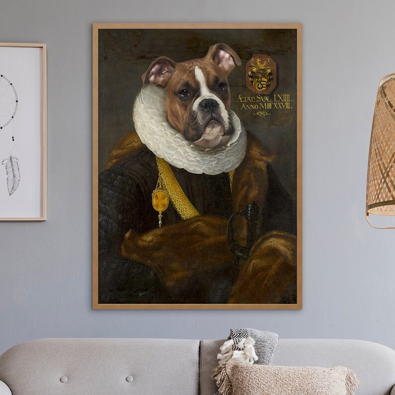 Renaissance Animal Painting Altered Art Boxer Dog Print - Etsy