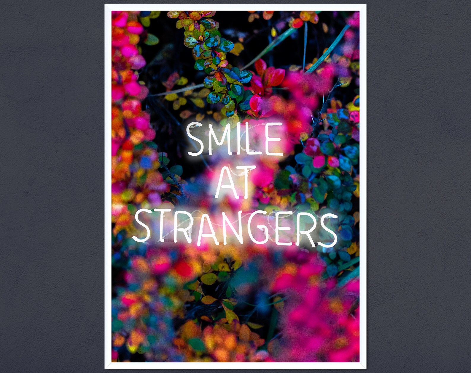 Smile Wall Art, Neon Sign Wall Art, Feel Good Prints, Positive Vibes ...