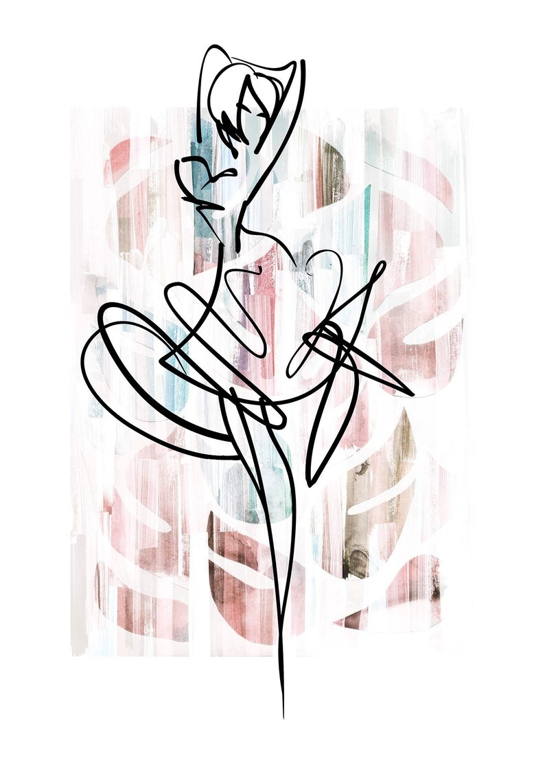Dancer Line Art Print, Minimal Woman Painting, Minimalist Boho Decor ...