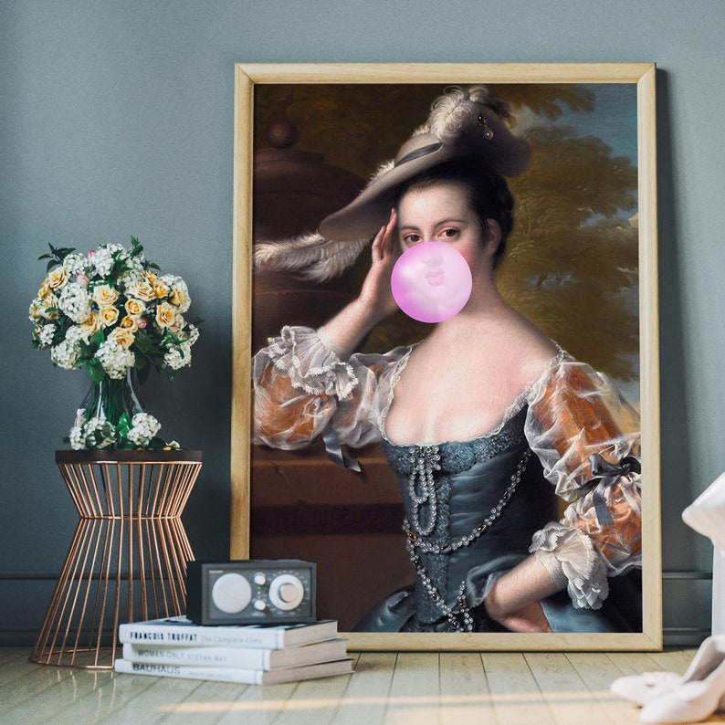 Bubblegum Lady Print Altered Art Graffiti Art Urban Art Etsy