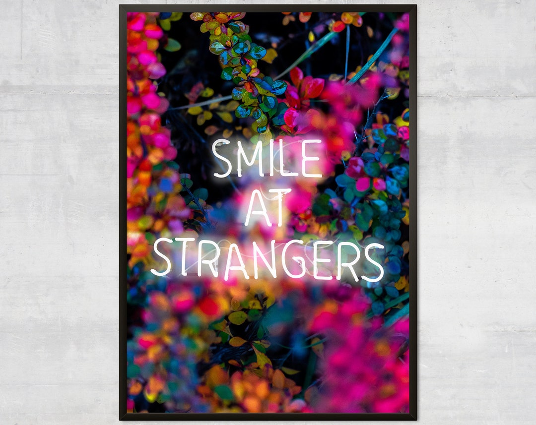 Smile Wall Art, Neon Sign Wall Art, Feel Good Prints, Positive Vibes ...