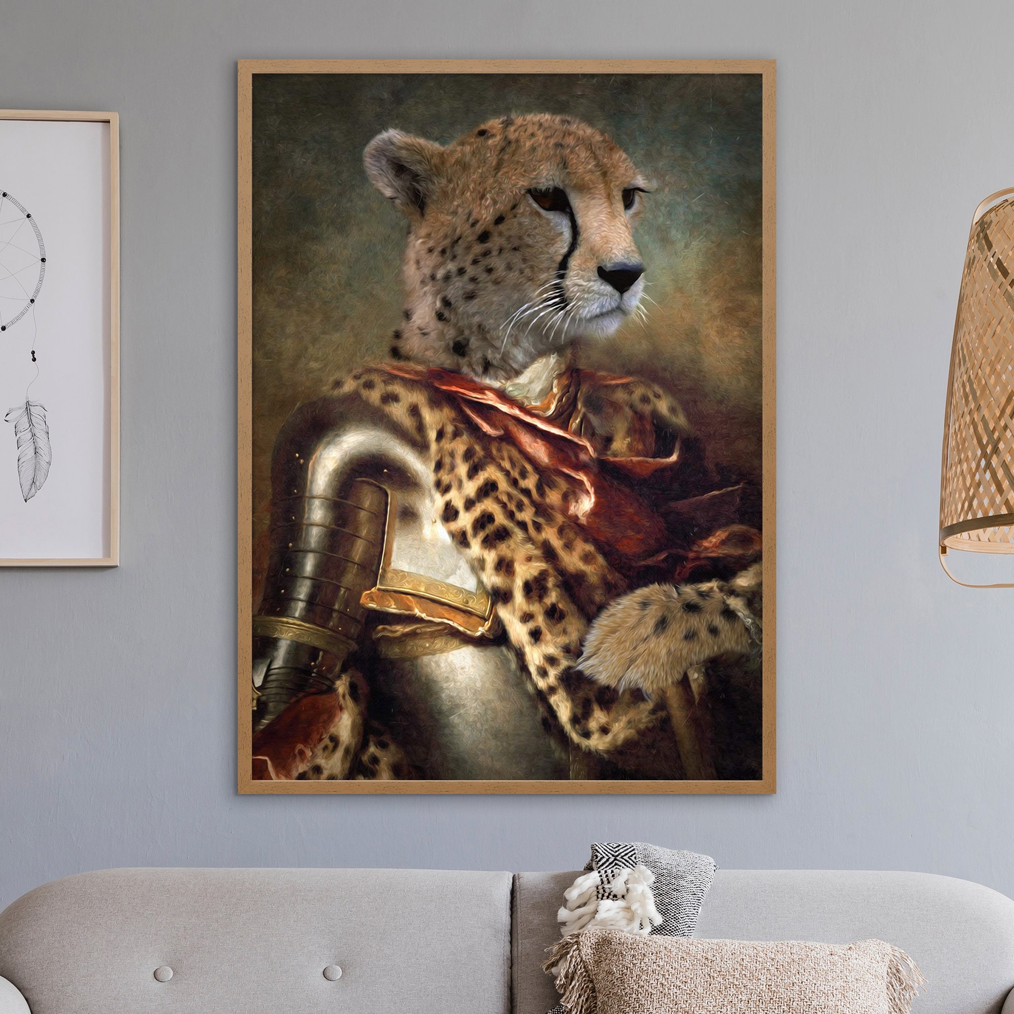 Victorian Cheetah Portrait – Renaissance Animal Painting, Altered Tiger ...