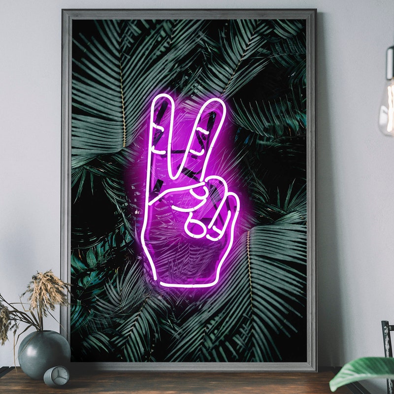 Neon Peace Sign - Etsy