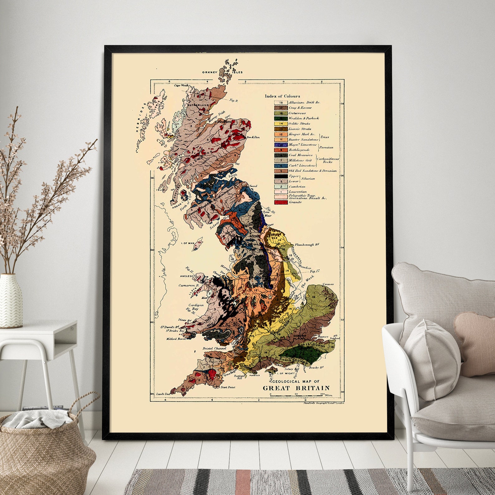 Geological Map UK – Vintage Great Britain Map, Historical UK Map Art ...