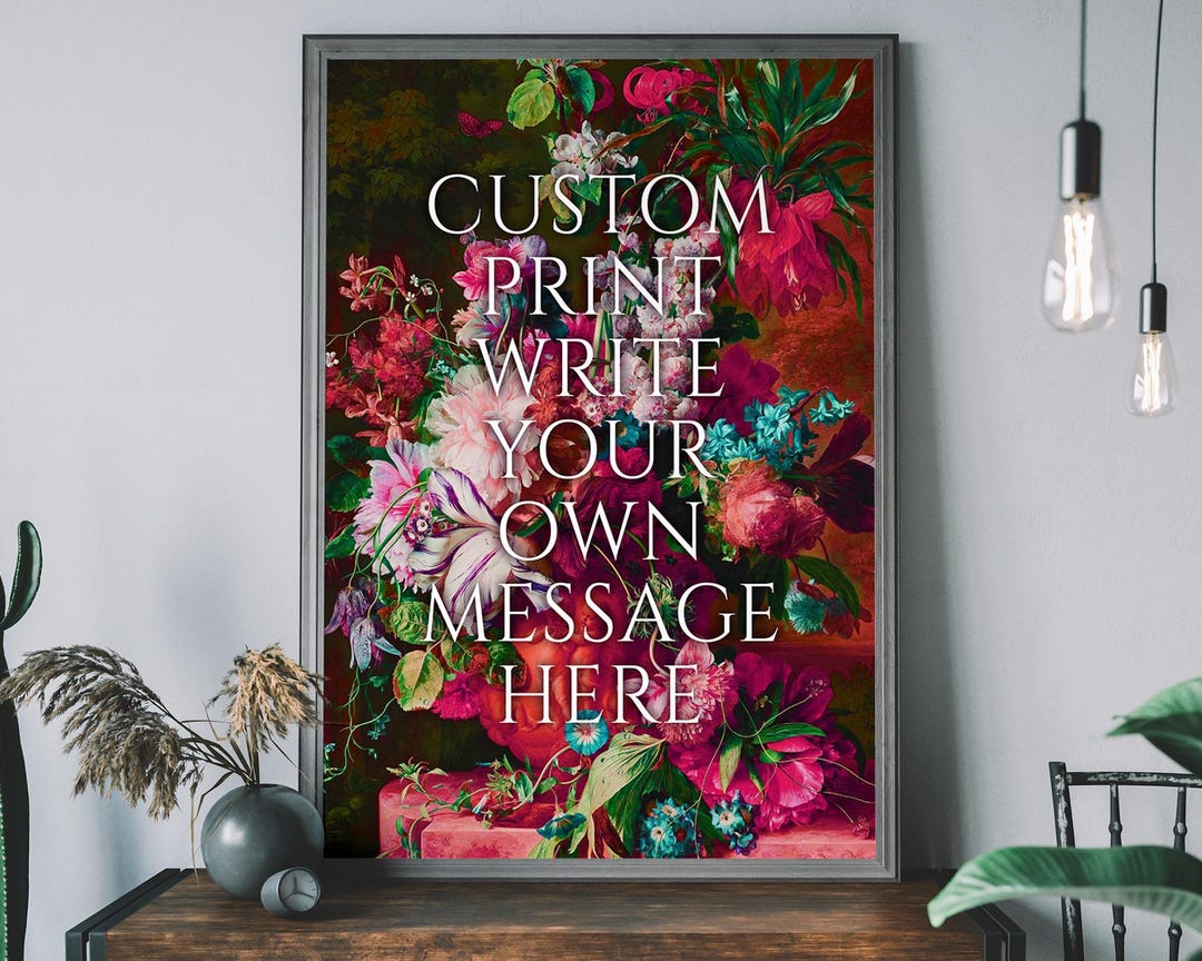 Personalised Floral Art Print – Create Your Own Custom Art Poster, Gift ...