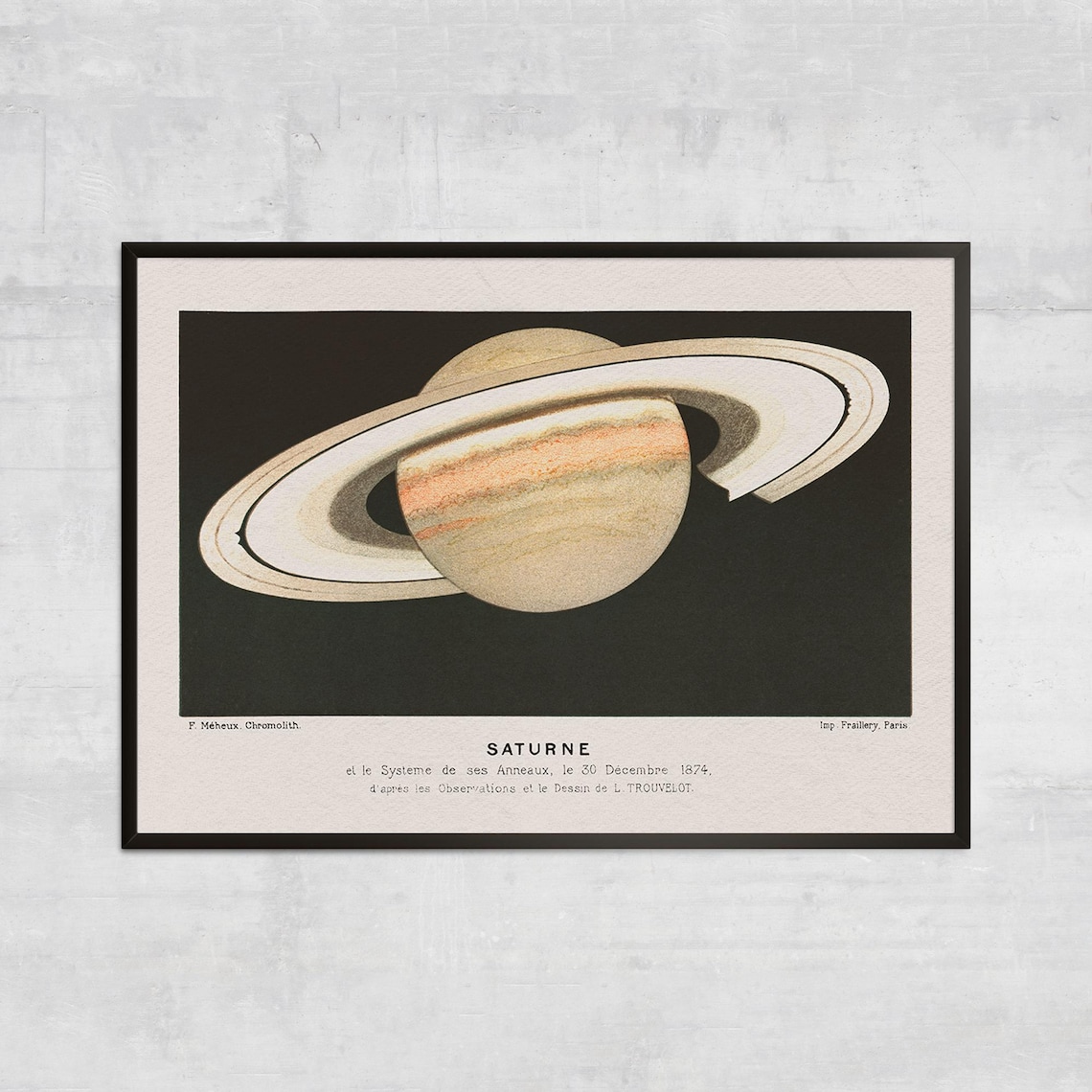 Vintage Saturn Illustration Print – Antique Astronomy Art, Celestial ...