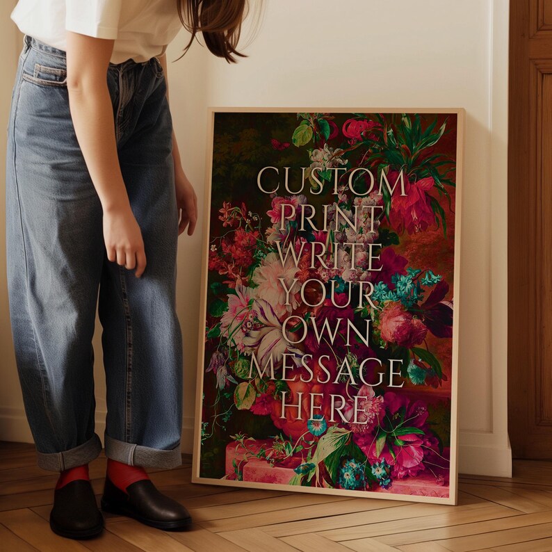 Personalised Floral Art Print – Create Your Own Custom Art Poster, Gift ...