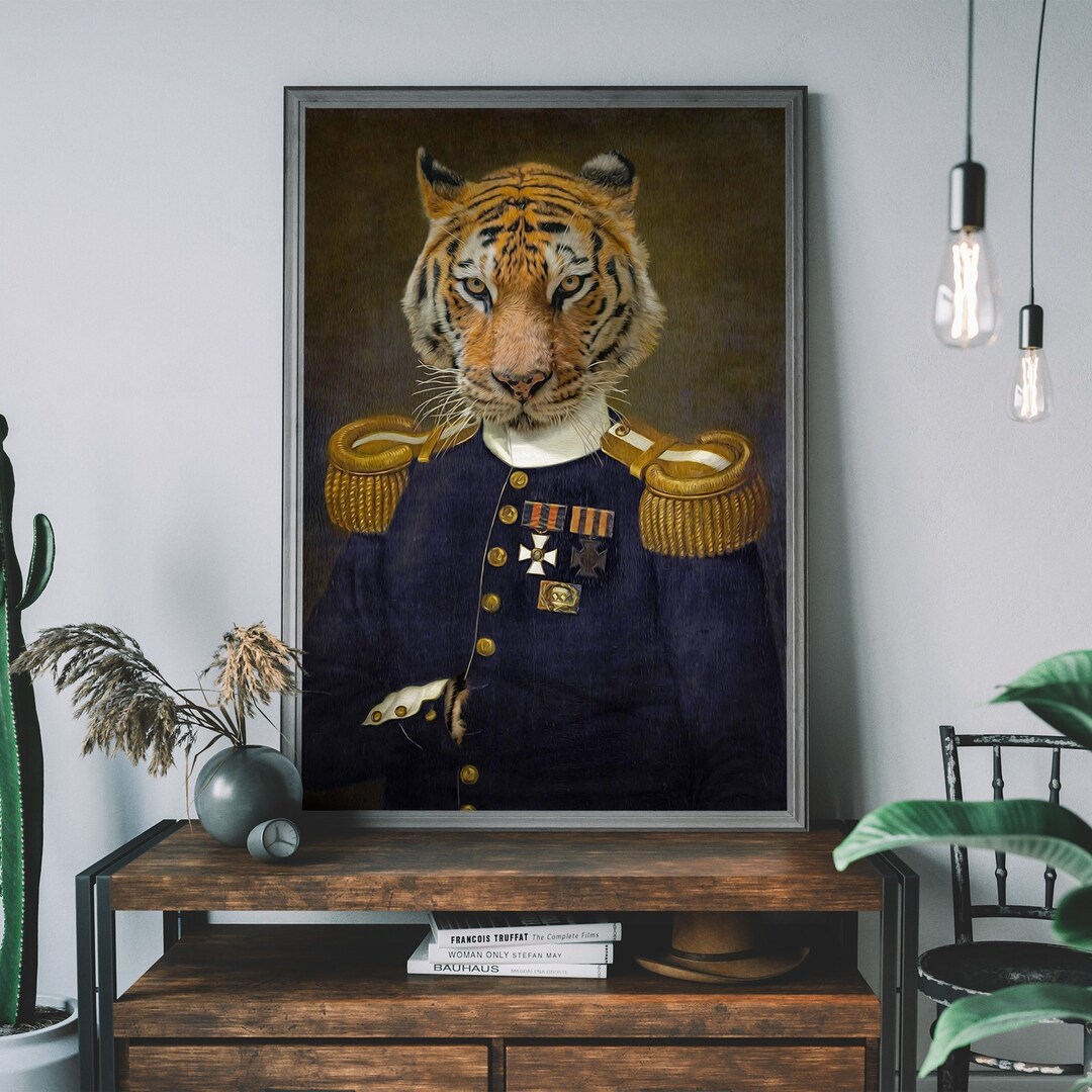 Victorian Tiger Portrait – Renaissance Animal Painting, Altered Art ...