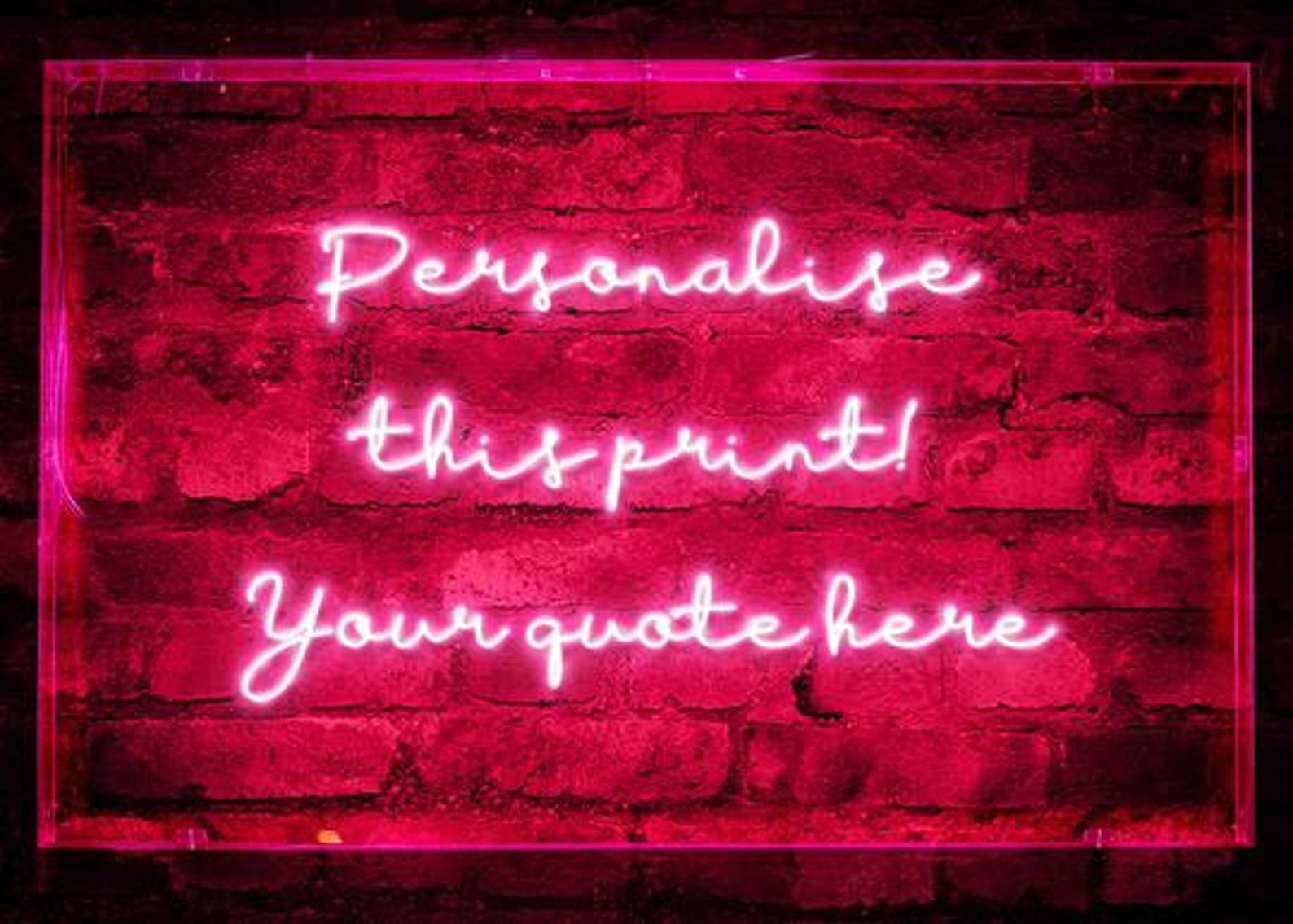 Personalised Neon Art Print Quote Print Custom Neon Sign Art - Etsy