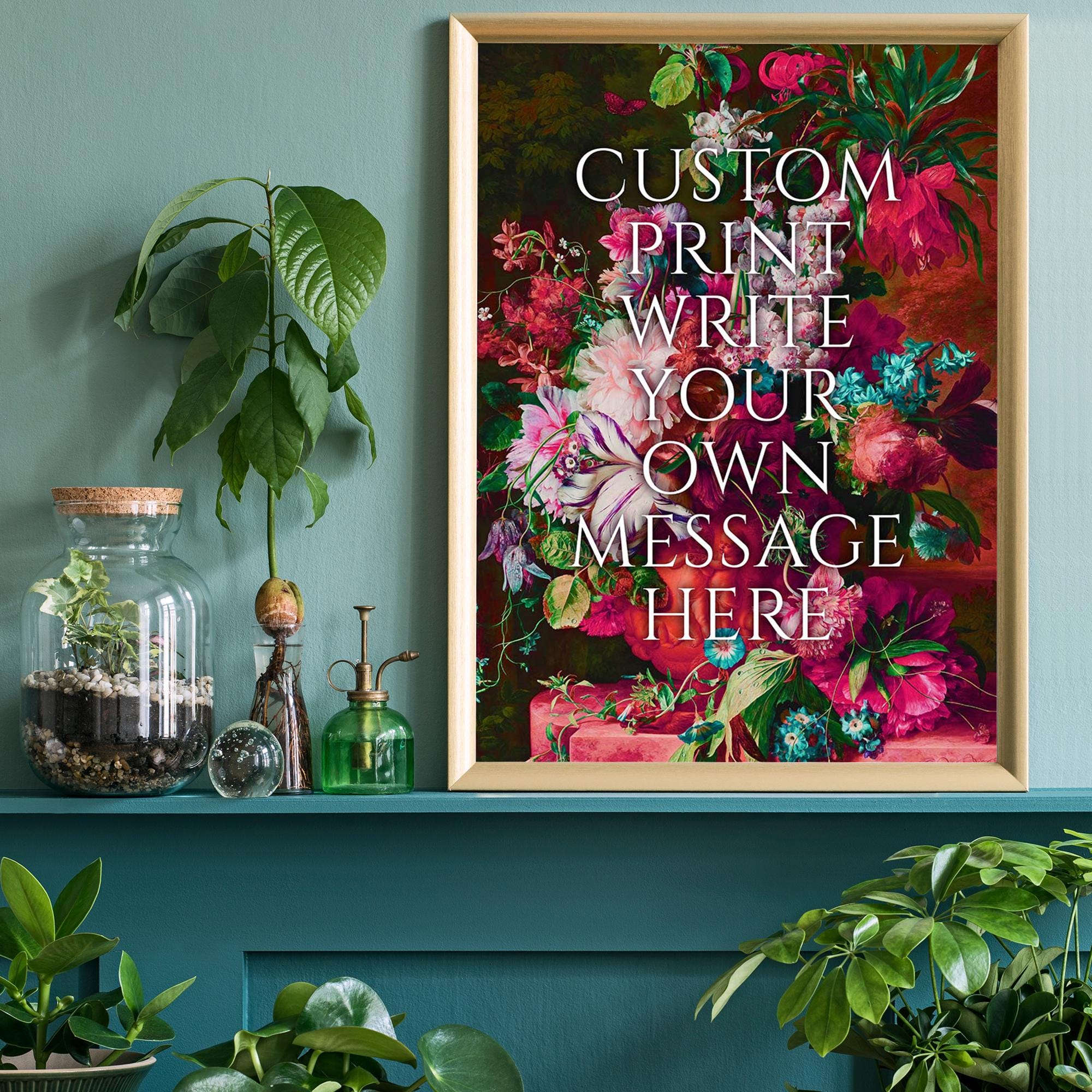 Personalised Floral Art Print – Create Your Own Custom Art Poster, Gift ...