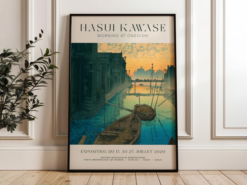 Hasui Kawase Art Print: Morning at Onegishi - Japanese Woodblock ...