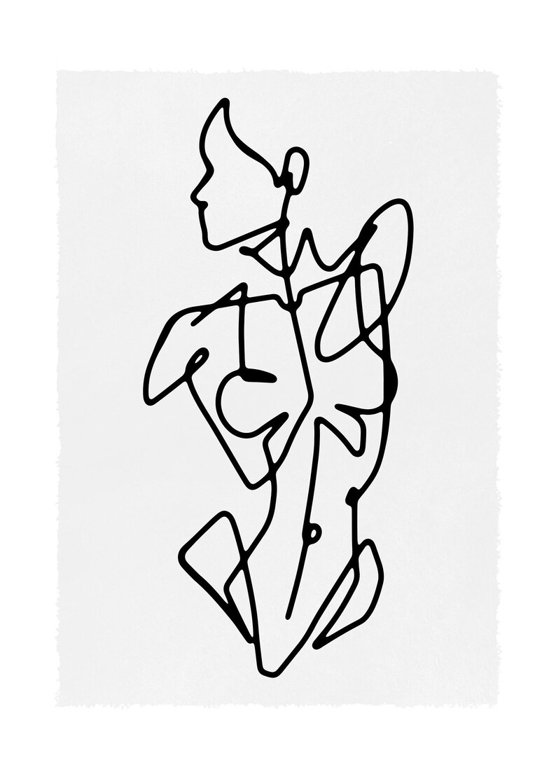 Female Body Line Art Print Line Art Wall Prints Woman - Etsy