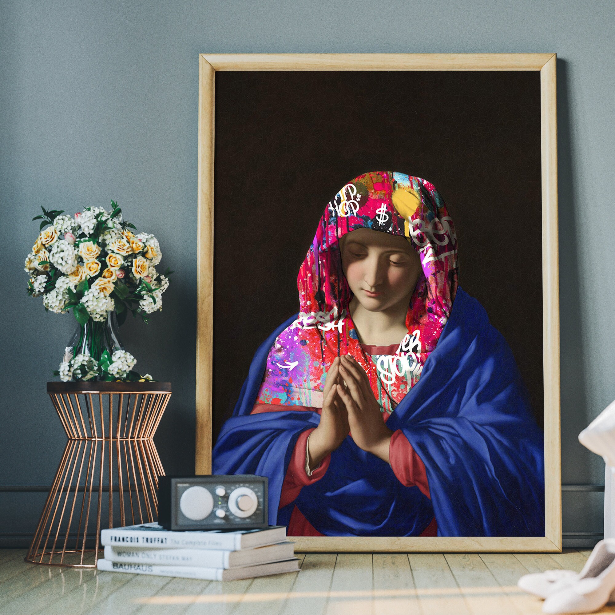 Virgin Mary Poster – Altered Art Print, Graffiti Poster, Banksy Style ...