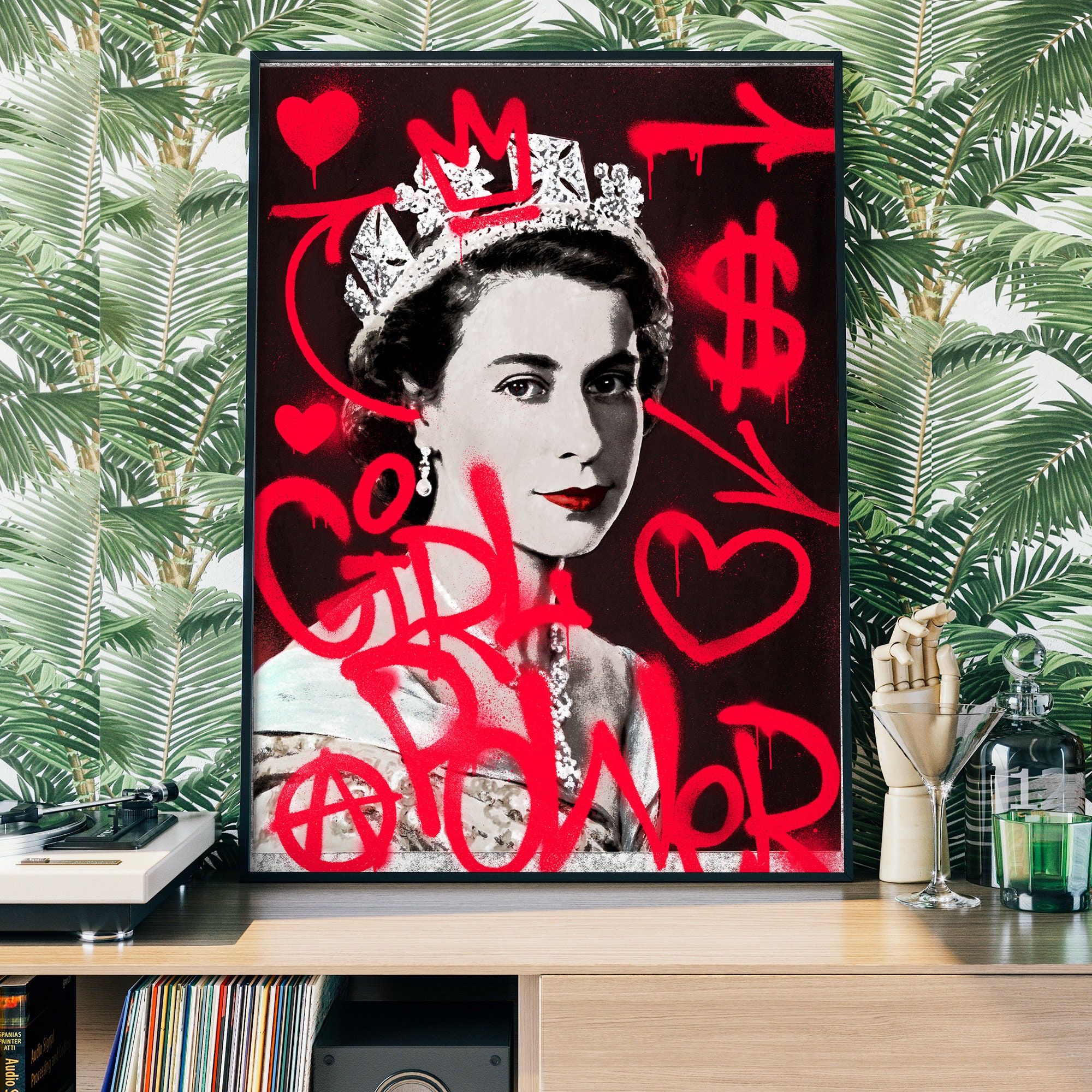 Girl Power – Queen Elizabeth Jubilee Print, Spray Paint Wall Art, Urban ...