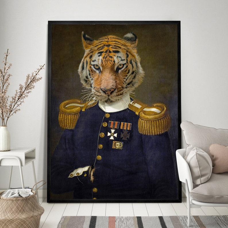 Victorian Tiger Portrait – Renaissance Animal Painting, Altered Art ...