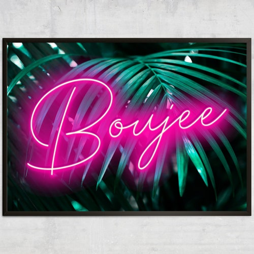 Boujee Aesthetic Wall Art Tropical Home Decor Pink Neon Text - Etsy