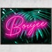 Boujee Aesthetic Wall Art, Tropical Home Decor, Pink Neon Text Art ...
