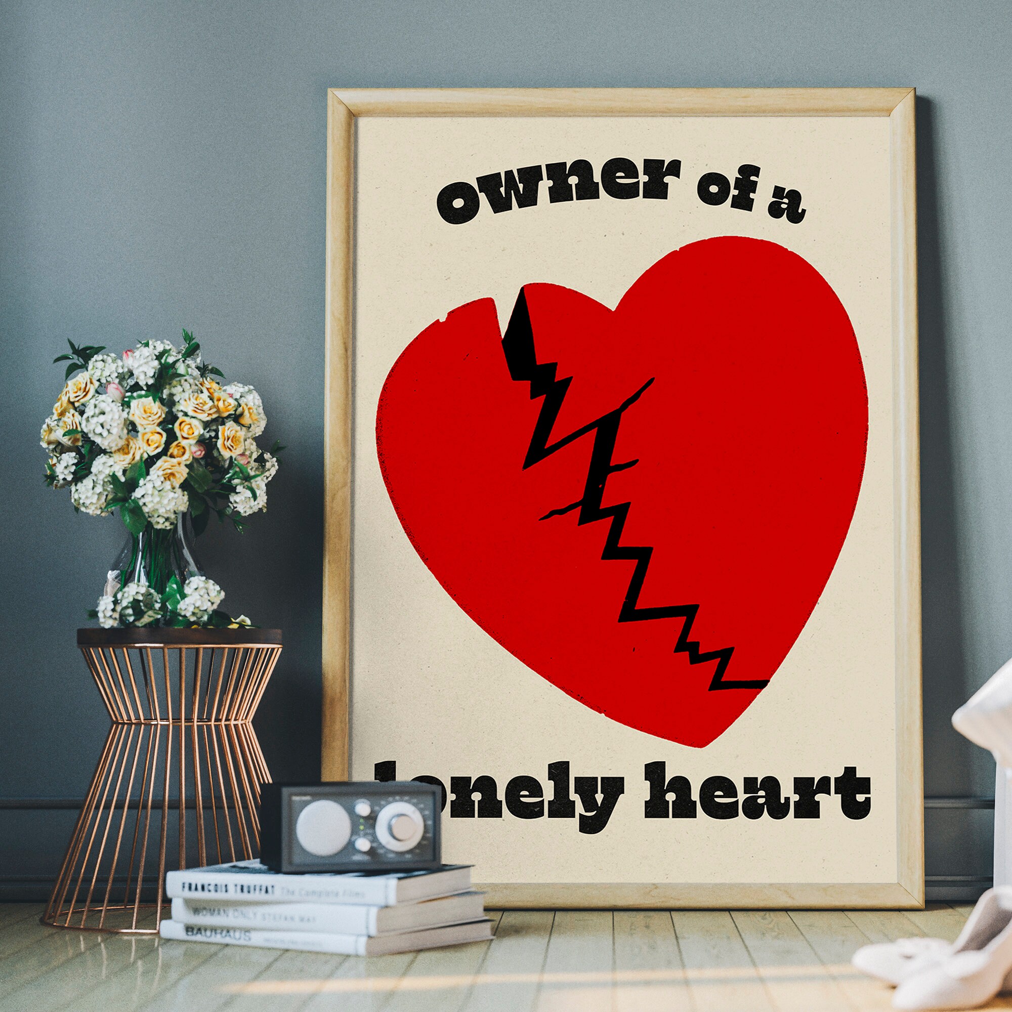 Owner of a Lonely Heart Vintage Art Print , Retro Poster, Song Lyric ...